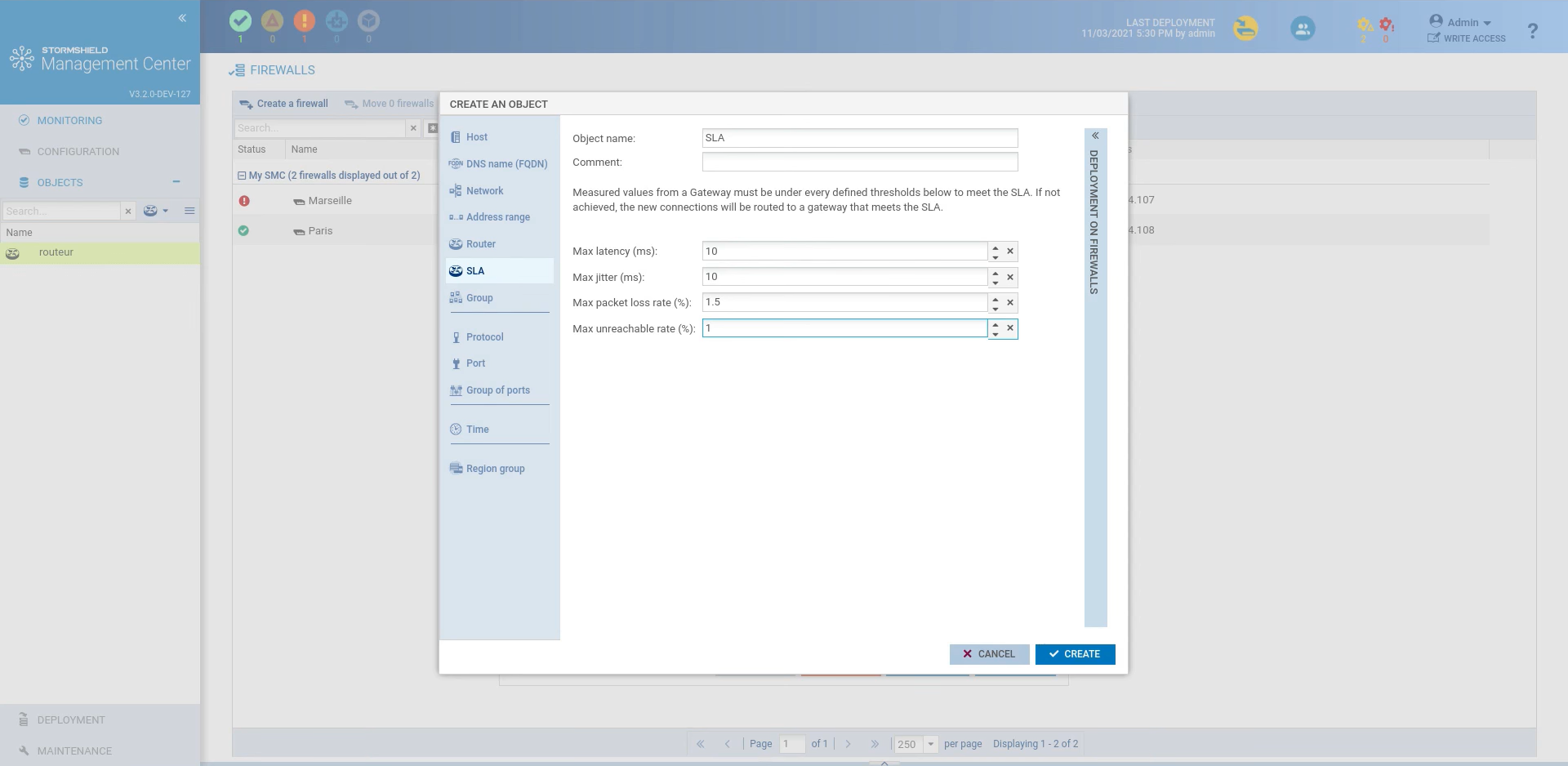Administration firewall Stormshield Management Center (SMC)